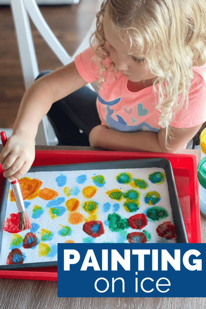 Ice Painting Art Activity for Kids - Toddler Approved