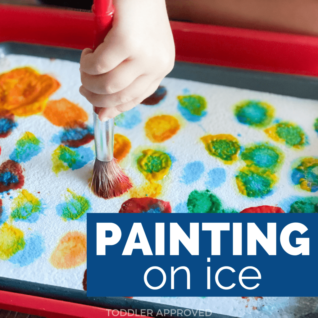 Ice Painting Art Activity for Kids - Toddler Approved
