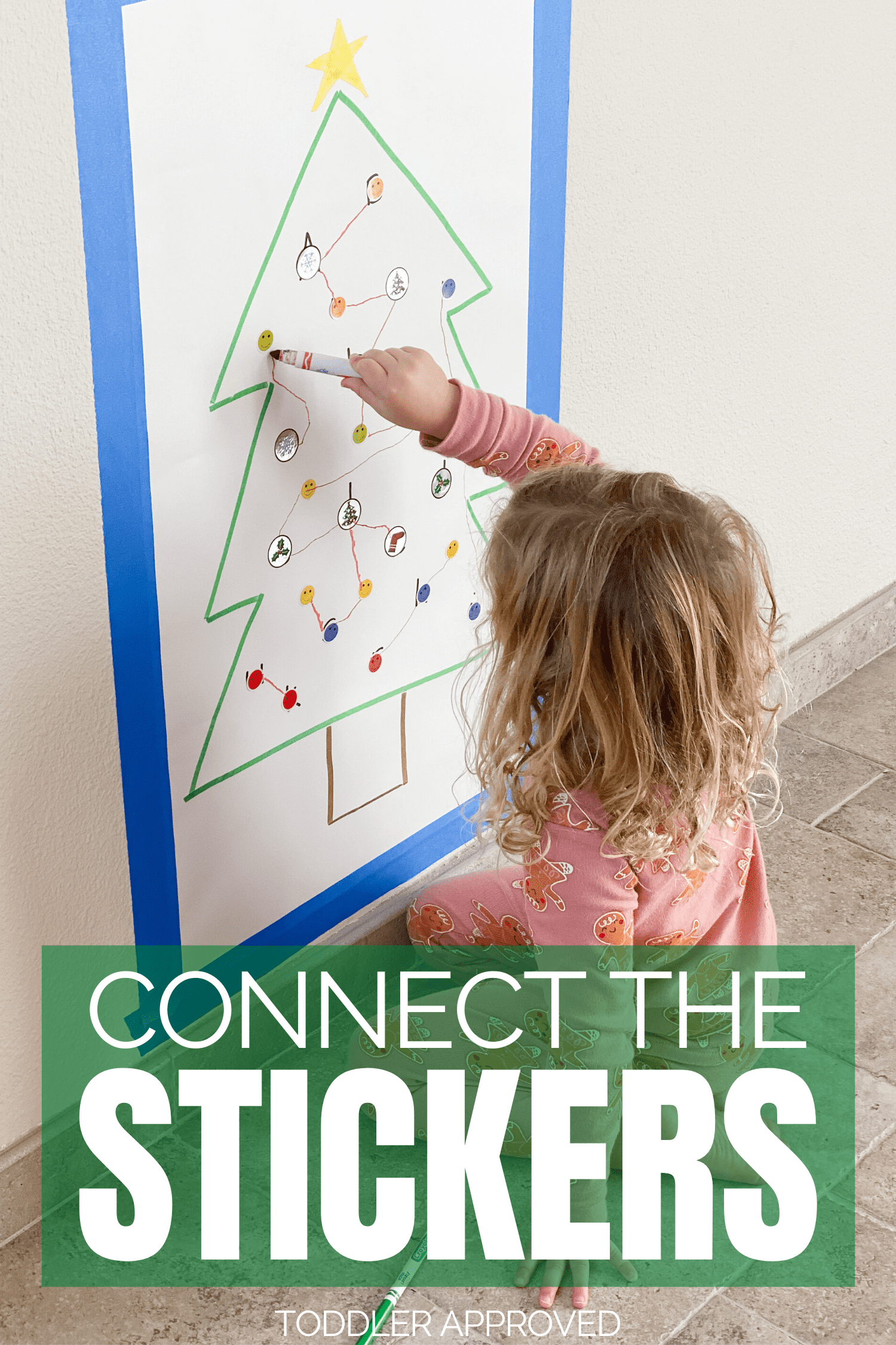 Connect the Stickers Christmas Fine Motor Activity - Toddler Approved