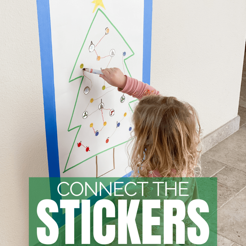 Connect the Stickers Christmas Fine Motor Activity - Toddler Approved
