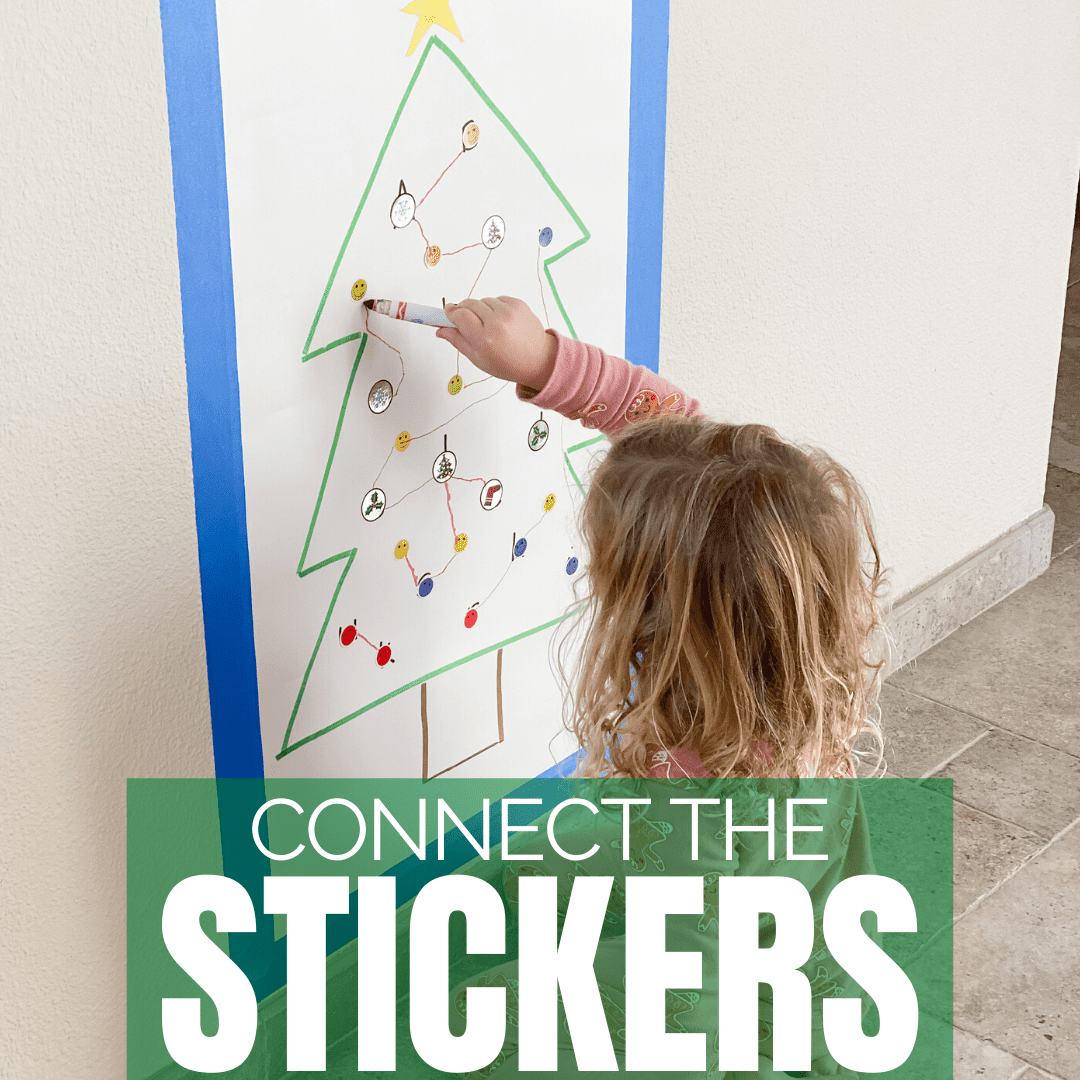 Connect the Stickers Christmas Fine Motor Activity - Toddler Approved