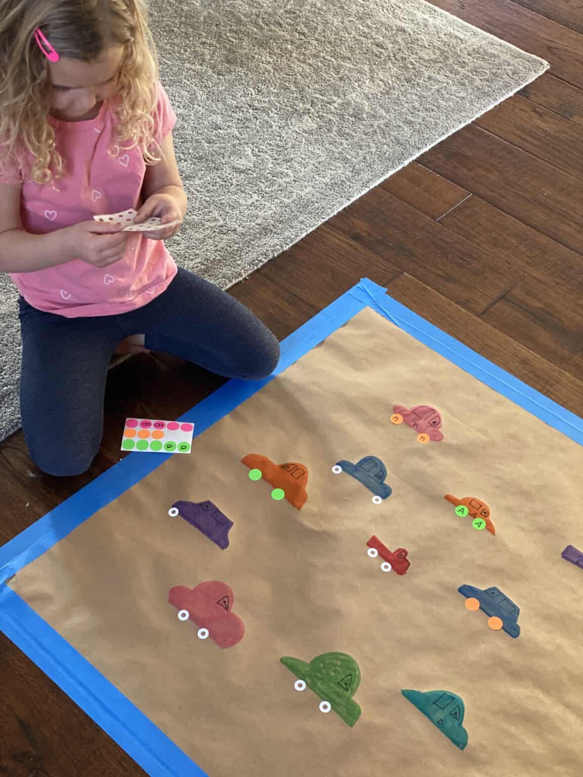 Car Fine Motor Activity with Stickers - Toddler Approved