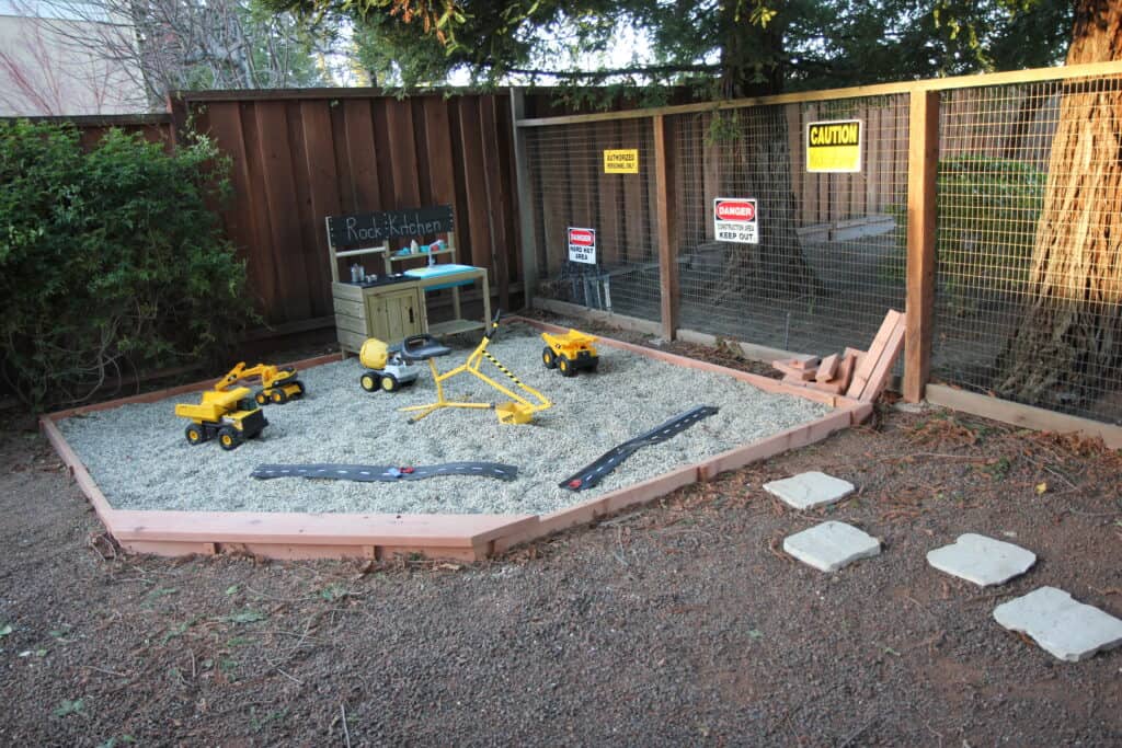 Backyard Construction Play Area - Toddler Approved