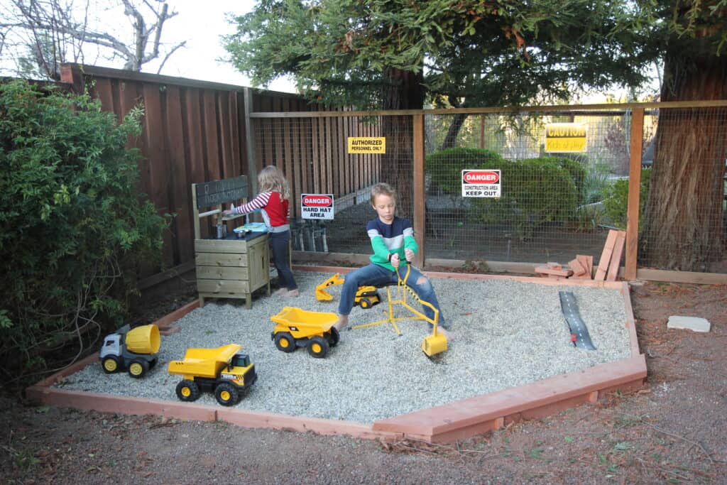 Backyard Construction Play Area - Toddler Approved