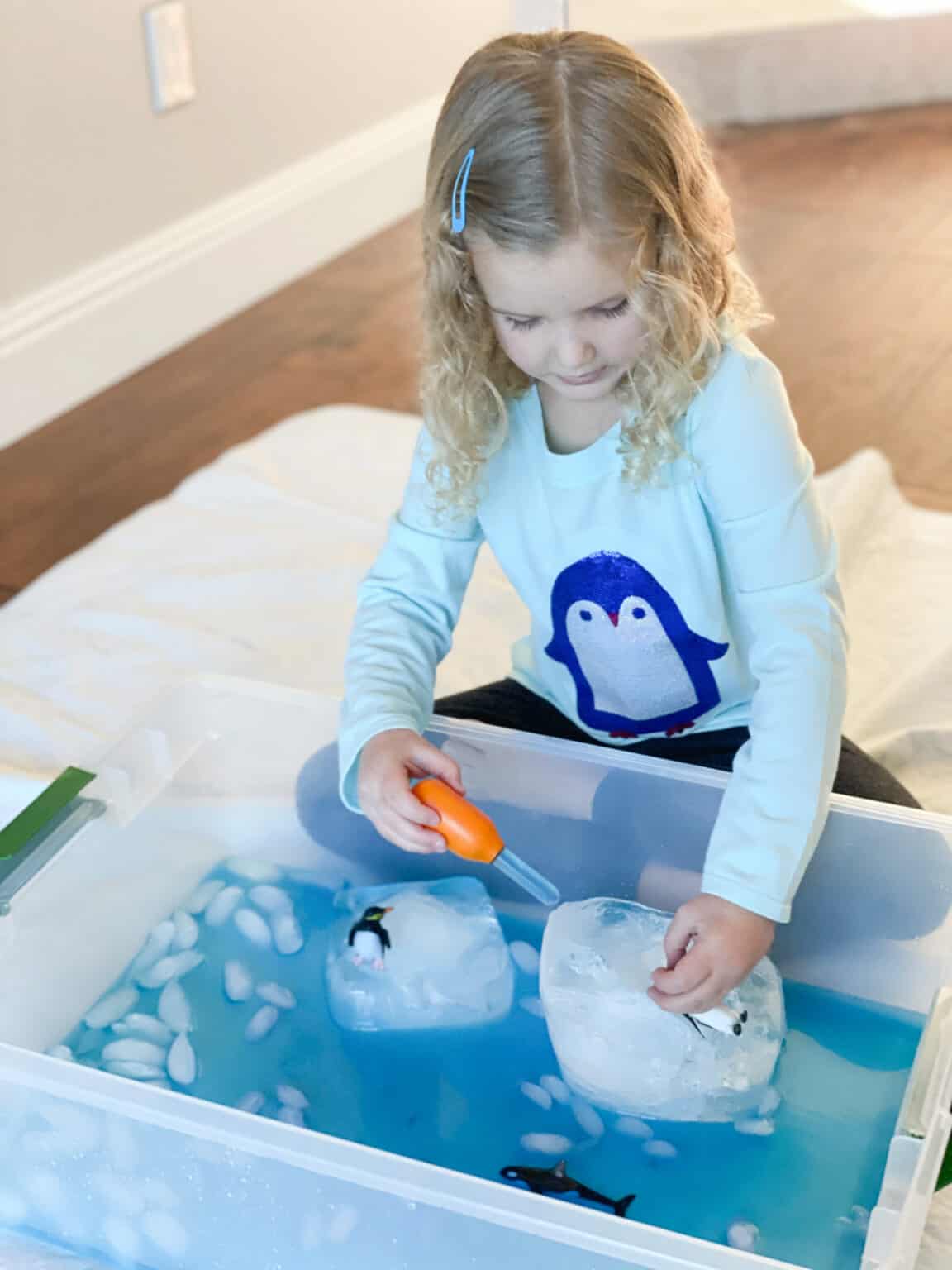 Penguin Ice Sensory Play - Toddler Approved
