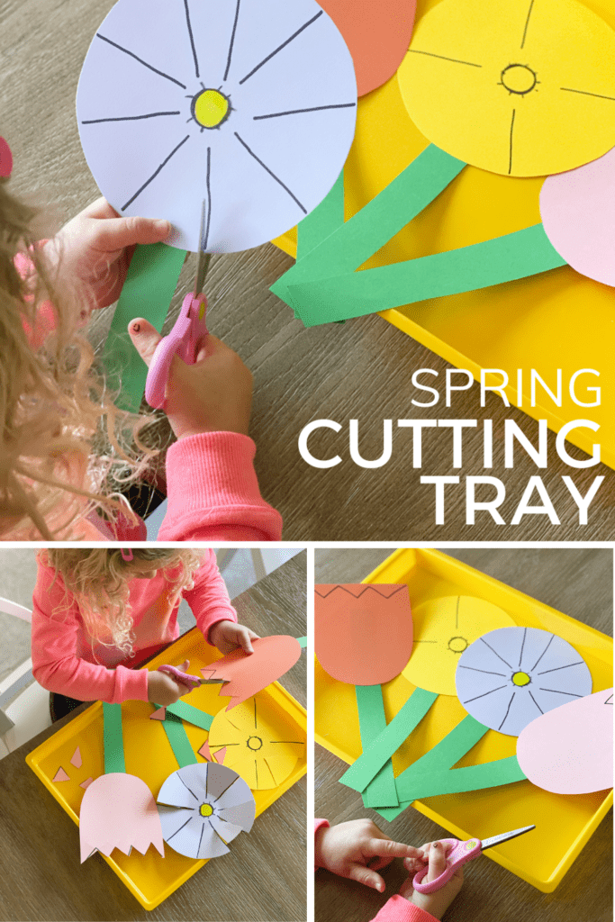 Scissor Skills Practice Spring Cutting Tray - Toddler Approved