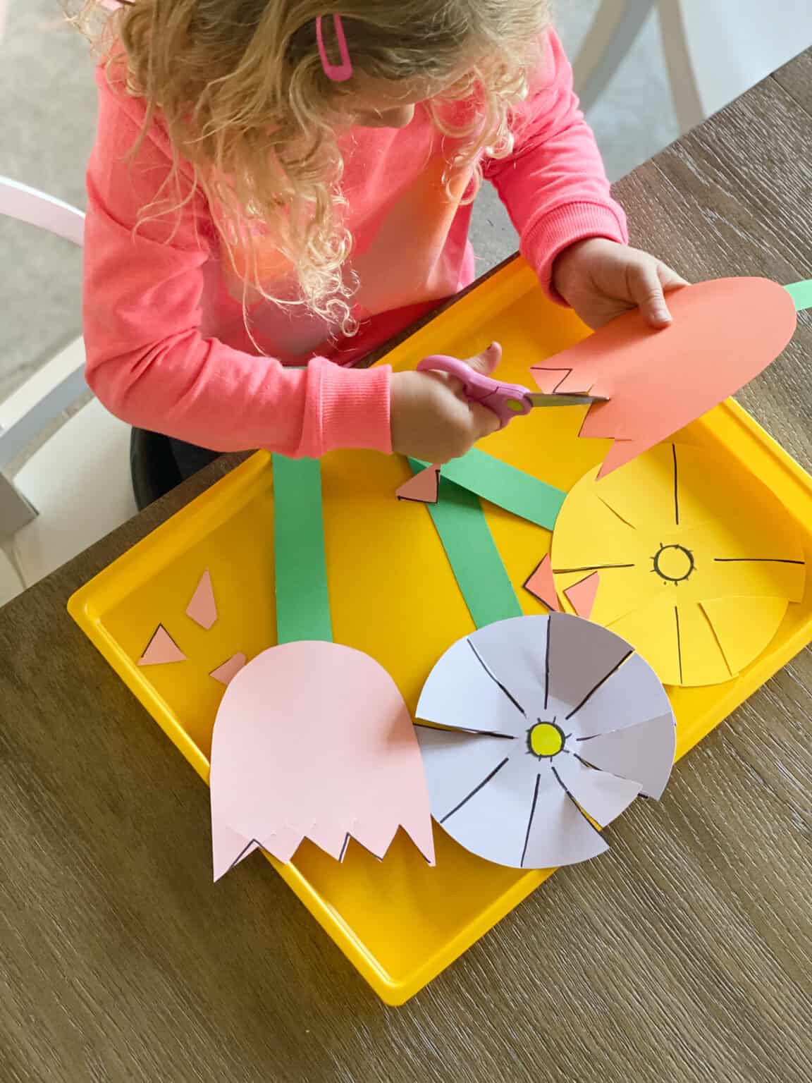 Scissor Skills Practice Spring Cutting Tray - Toddler Approved