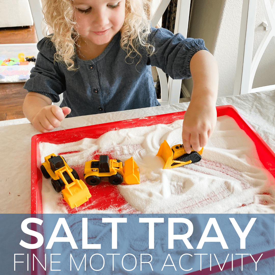 Salt Tray Fine Motor Activity for Preschoolers - Toddler Approved