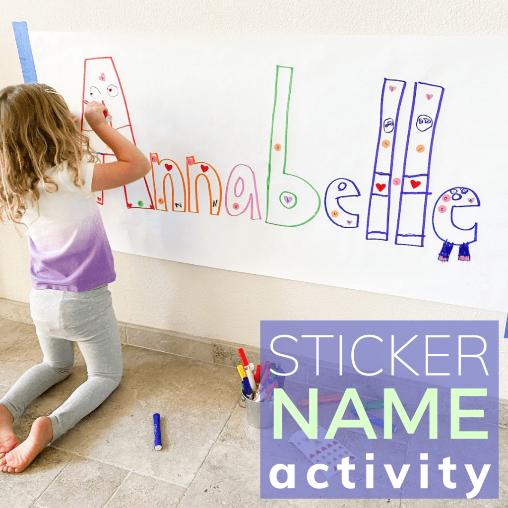 Sticker Name Activity for Preschoolers – Dunamai