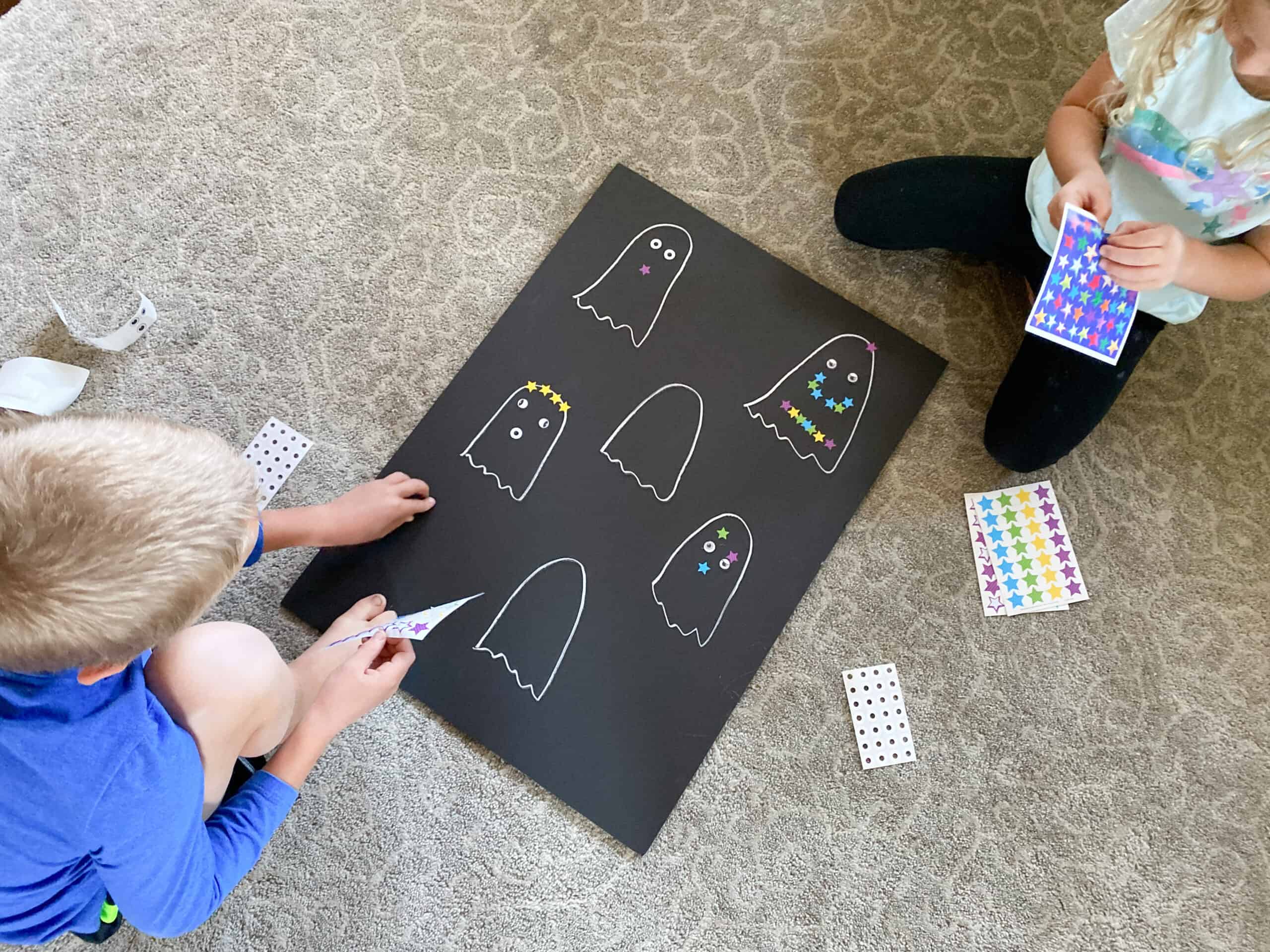 Sticker Ghosts Fine Motor Activity - Toddler Approved