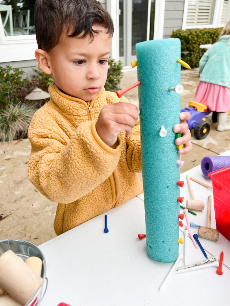 Golf Tee Fine Motor Activity - Toddler Approved