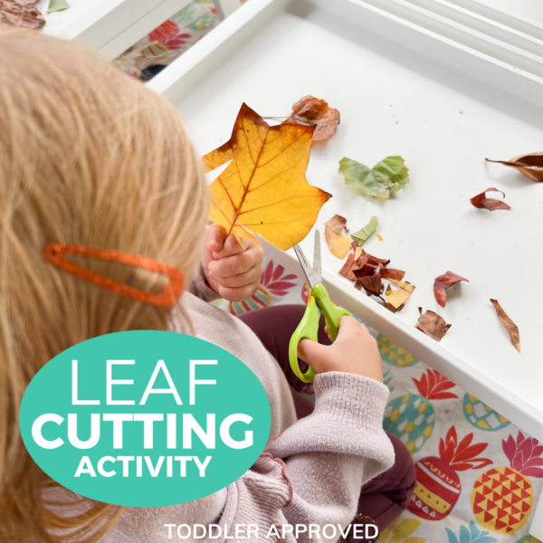 Preschool Cutting Activity with Leaves - Toddler Approved