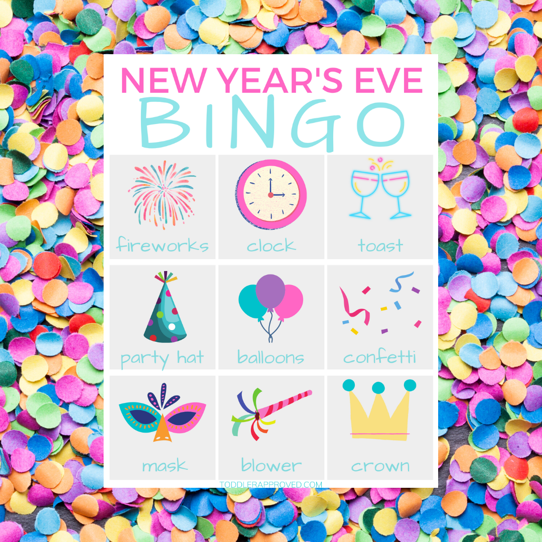New Year's Eve Bingo Game for Kids - Toddler Approved