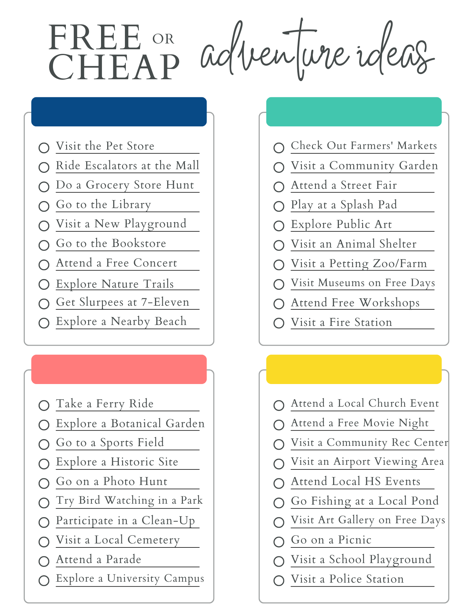 Cheap or Free Things to Do with Kids - Toddler Approved