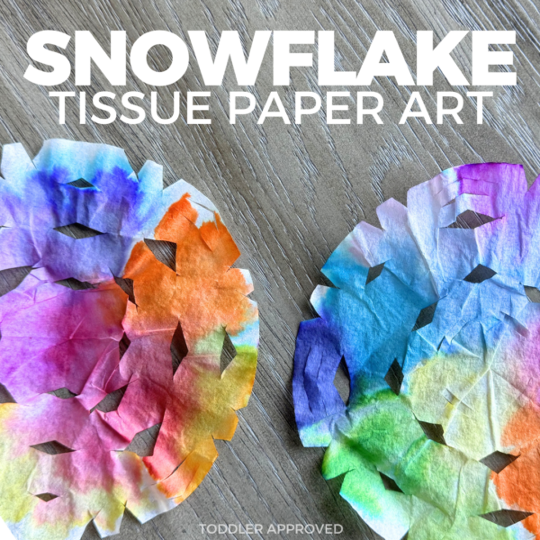 Snowflake Bleeding Tissue Paper Art - Toddler Approved